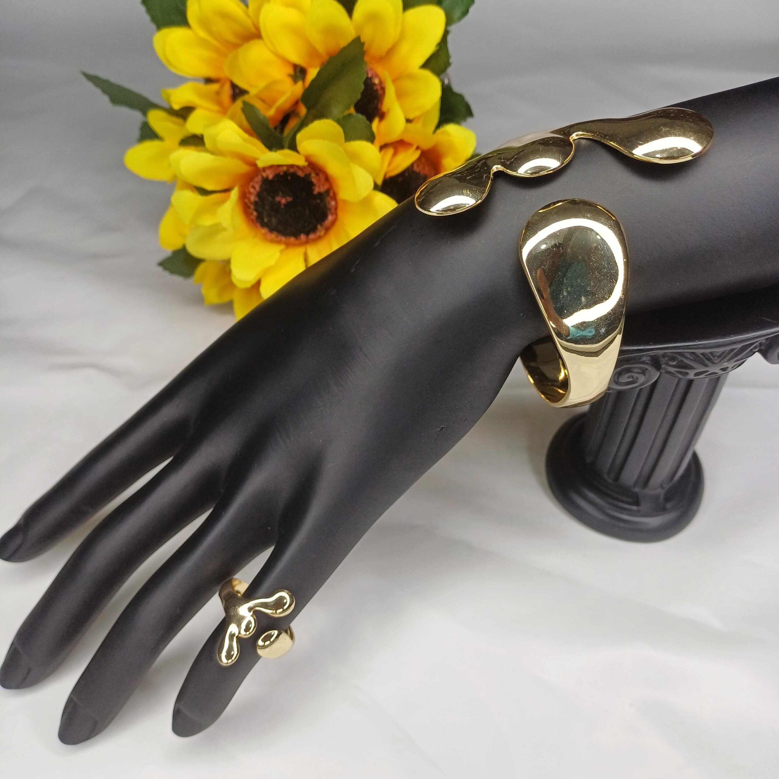 Golden Flow Bangle and Ring Set - suiteblanc